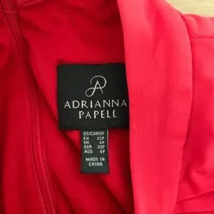 Adrianna Papell | Dresses | Adrianna Papell Geranium Red Matte Jersey ...